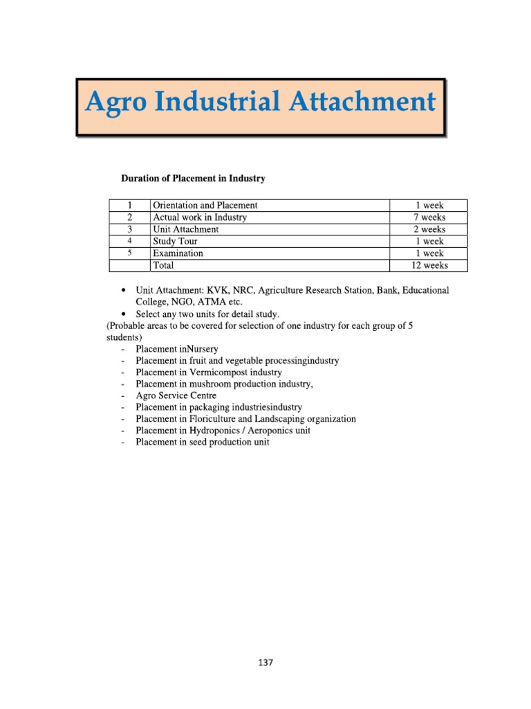 Agro Industrial Attachment | PDF