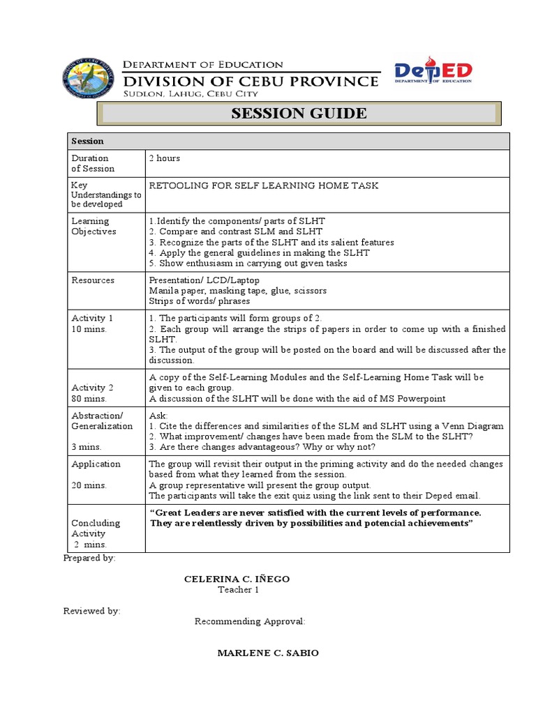 Session Guide RETOOLING FOR SLHT | PDF | Career & Growth