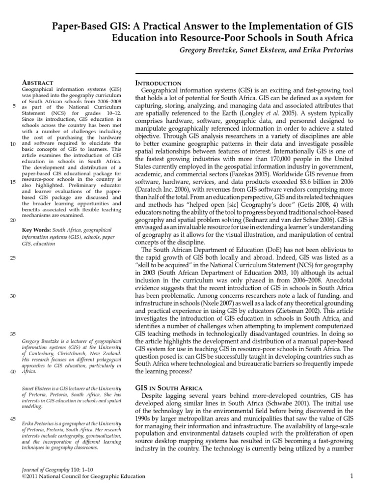 Paper-Based GIS: A Practical Answer To The Implementation of GIS ...