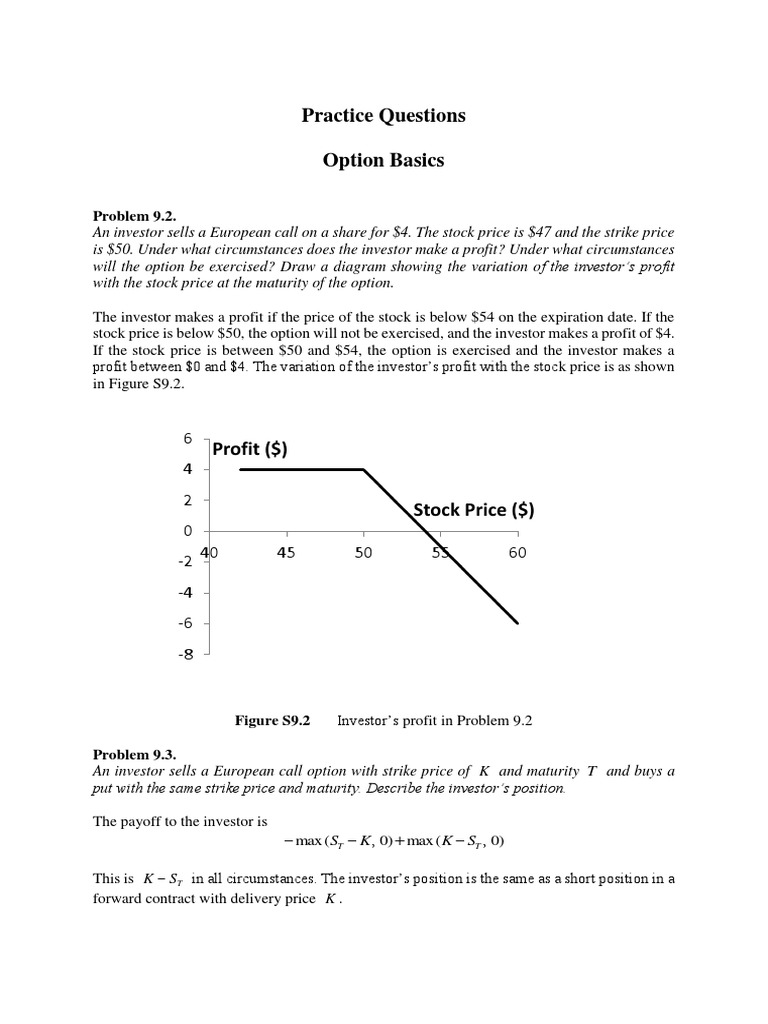 Practice Questions Option Basics: Problem 9.2 | PDF | Option (Finance ...