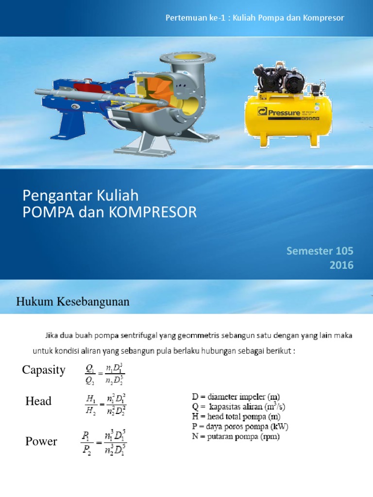 Pompa Dan Kompresor v-VI - SMT 105 - Pemilihan Pompa Dan Kavitasi | PDF