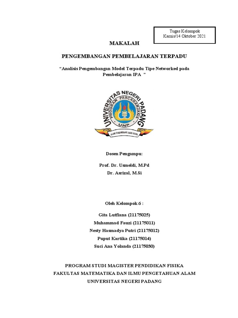 Model Pembelajaran Terpadu Networked IPA | PDF
