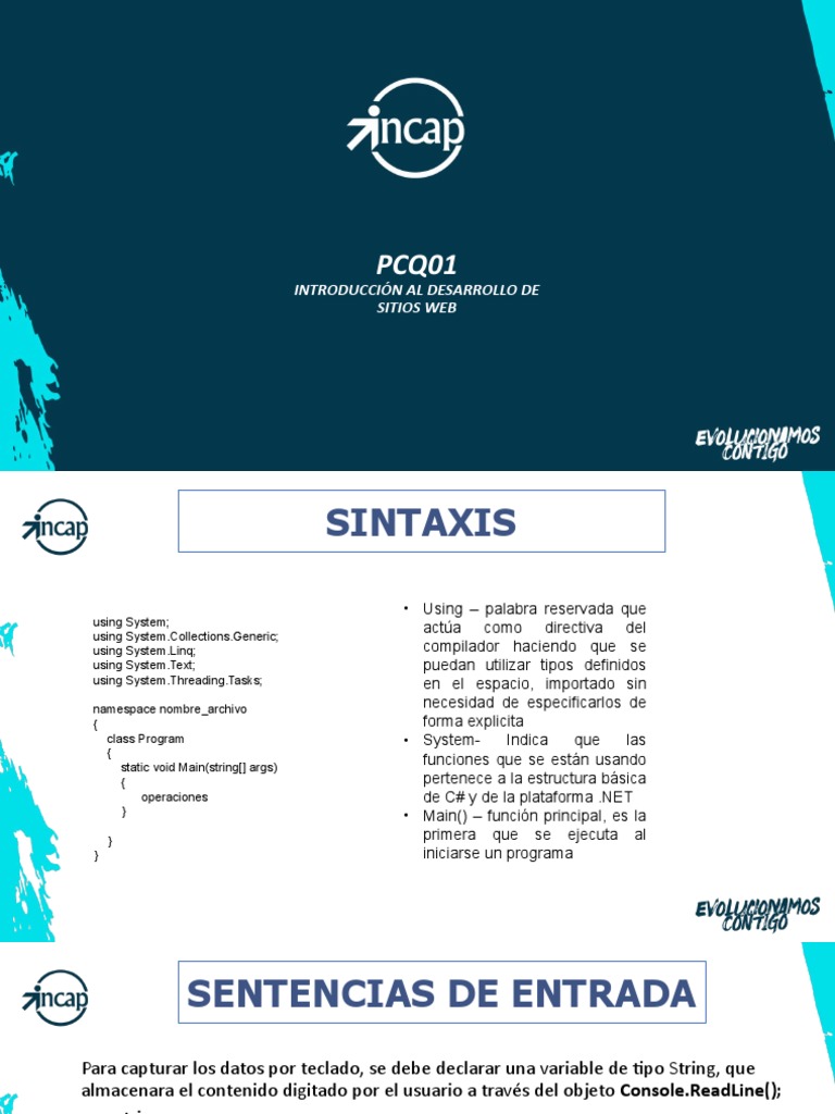 Sintaxis C# | PDF | C Sharp (lenguaje de programación) | Desarrollo de ...