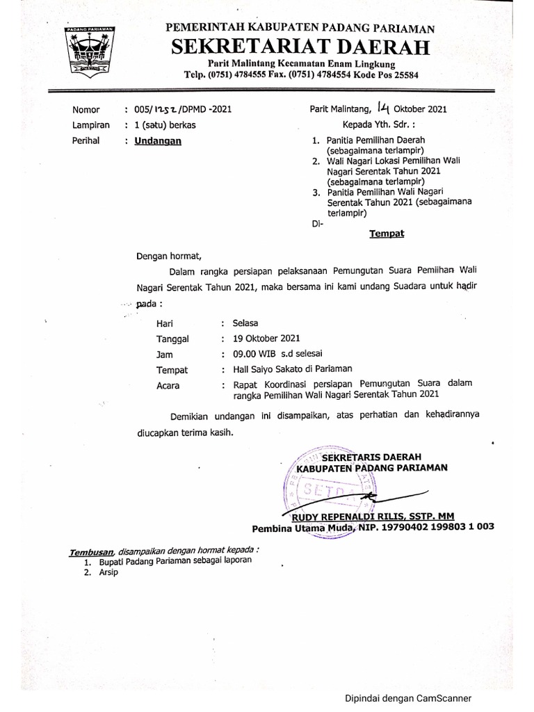 Undangan Rakor PPD | PDF