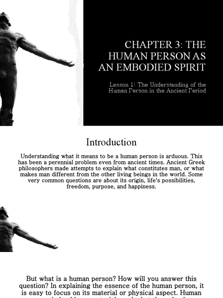 Lesson 1 - The Understanding of The Human Person in The Ancient Period ...