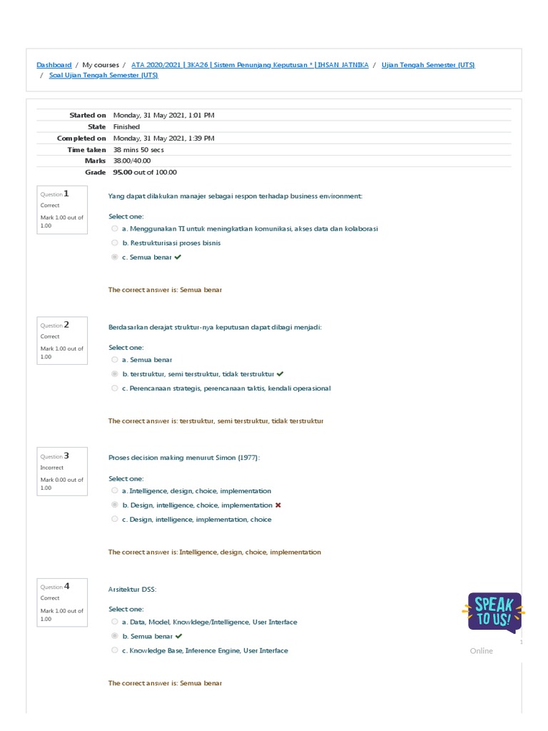 Soal Ujian Tengah Semester UTS Attempt Review | PDF | Komputer