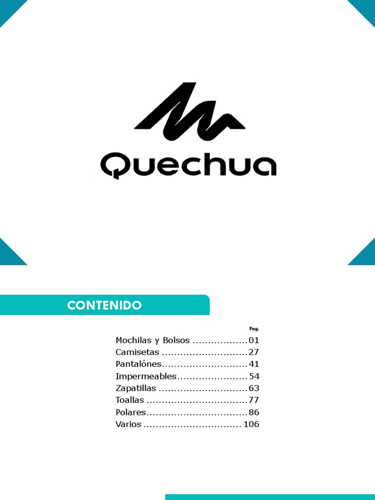 Catalogo Quechua 1 | PDF | Mochila | Recreación al aire libre