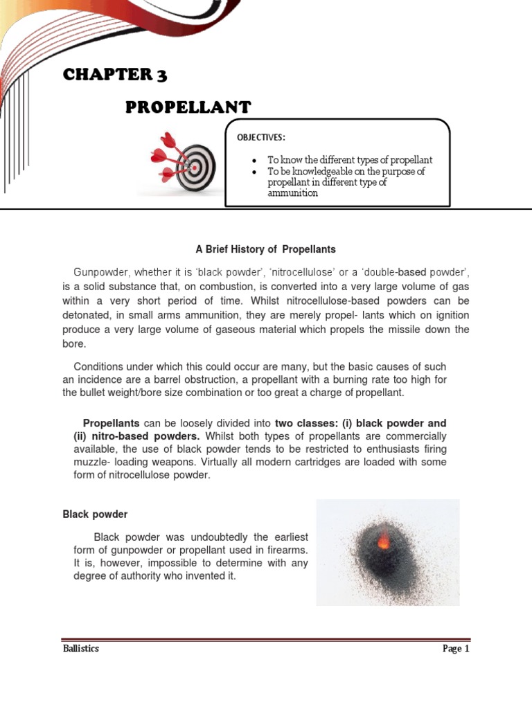 Chapter 3 Propellant | Download Free PDF | Gunpowder | Chemistry
