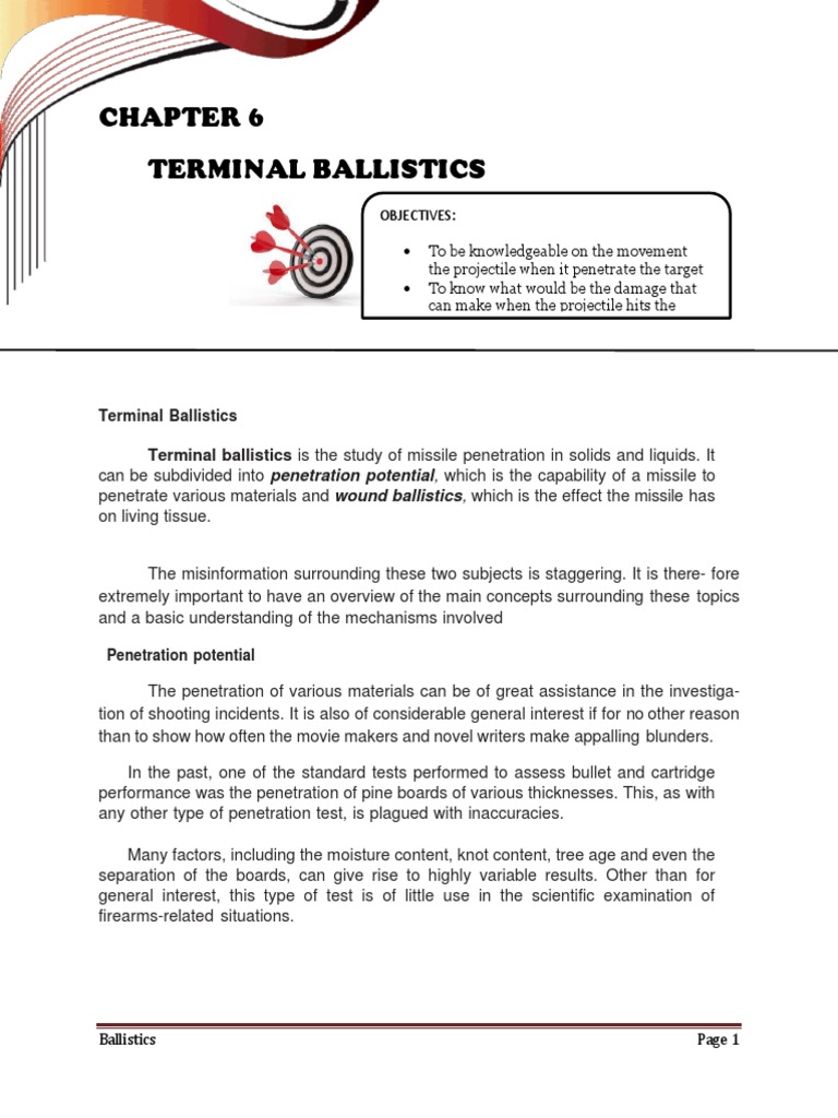 Chapter 6 Terminal Ballistic | PDF | Bullet | Collision