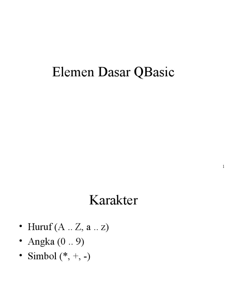 Elemen Dasar QBasic (2a) | PDF