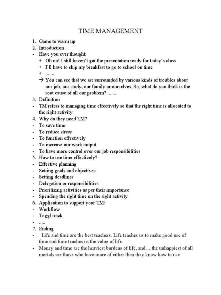 Time Management | PDF