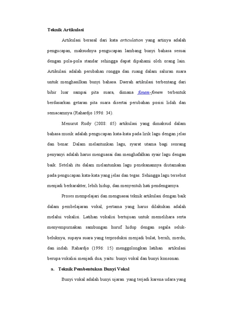 Teknik Artikulasi | PDF