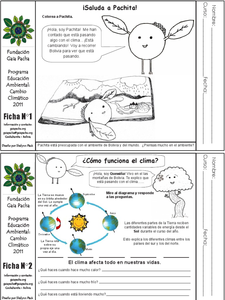 Cambio Climático para niños de Bolivia (Kids Worksheets on Climate ...