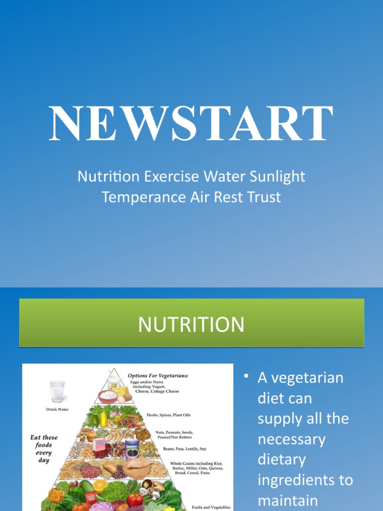 Newstart: Nutrition Exercise Water Sunlight Temperance Air Rest Trust ...