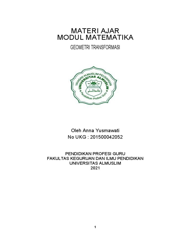 Modul Geometri Transformasi | PDF | Metode & Bahan Ajar