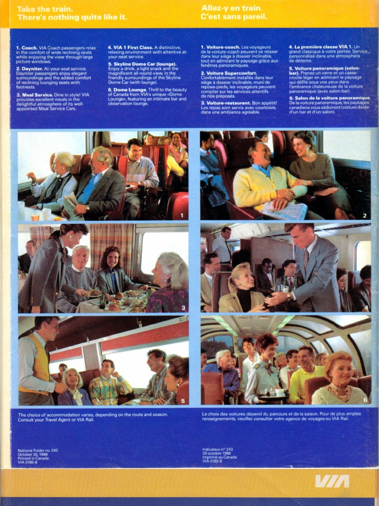 VIA Rail National Timetable - Indicateur National Oct. 30, 1988 | PDF ...