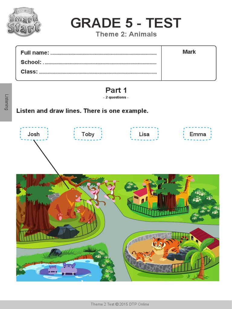 I-Learn Smart Start Grade 5 Theme 2 - Listening Test - TB | PDF