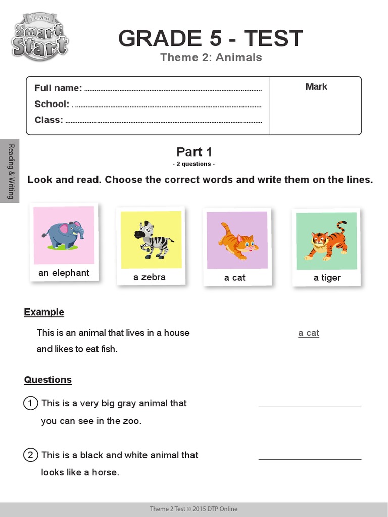 I-Learn Smart Start Grade 5 Theme 2 - Reading - Writing Test | PDF