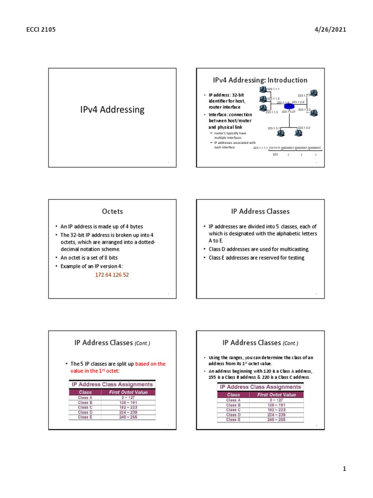 IPv4 Addressing Basics | PDF | Ip Address | Internet Protocols