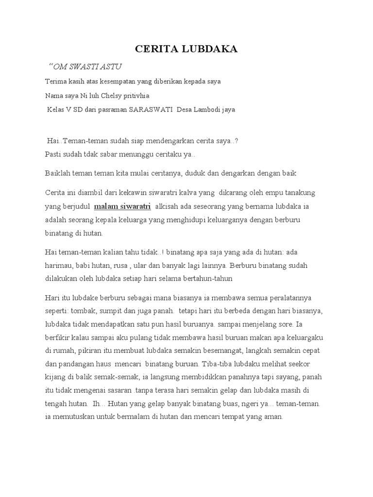 Cerita Lubdaka Fix | PDF