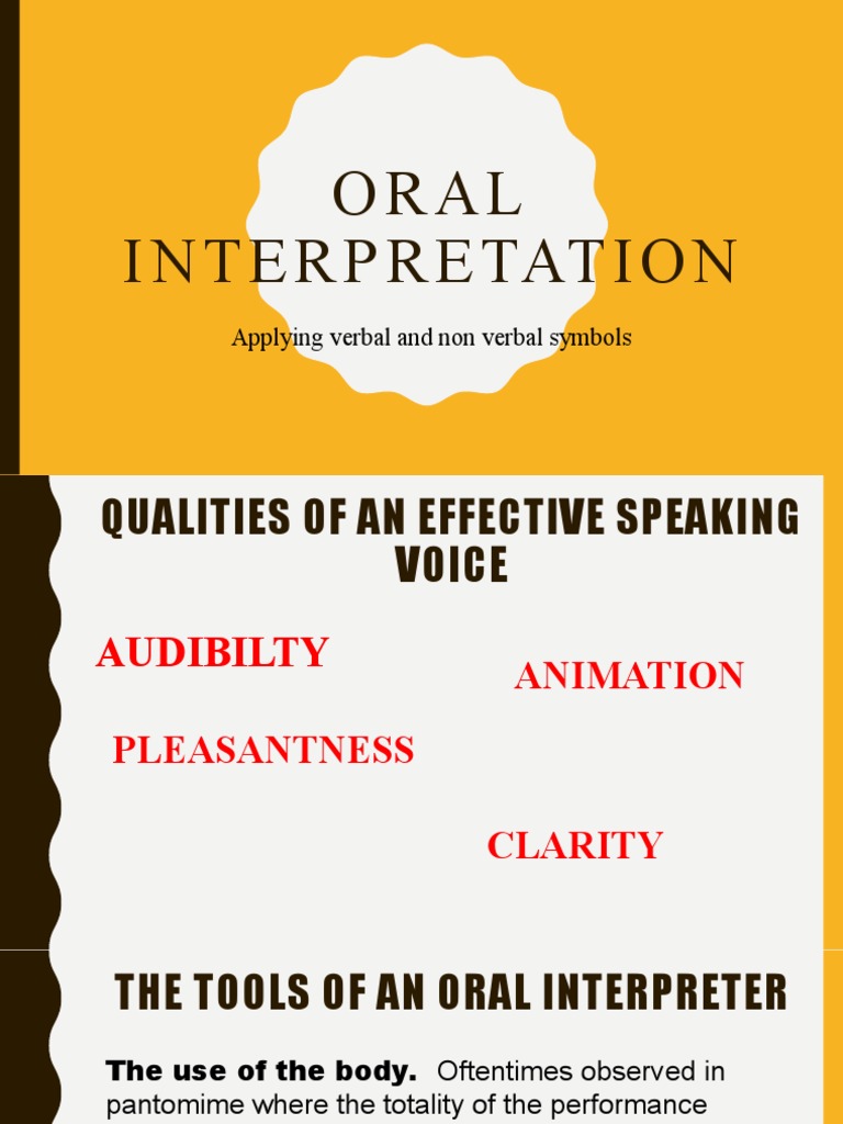 Or Al Interpretation: Applying Verbal and Non Verbal Symbols | PDF