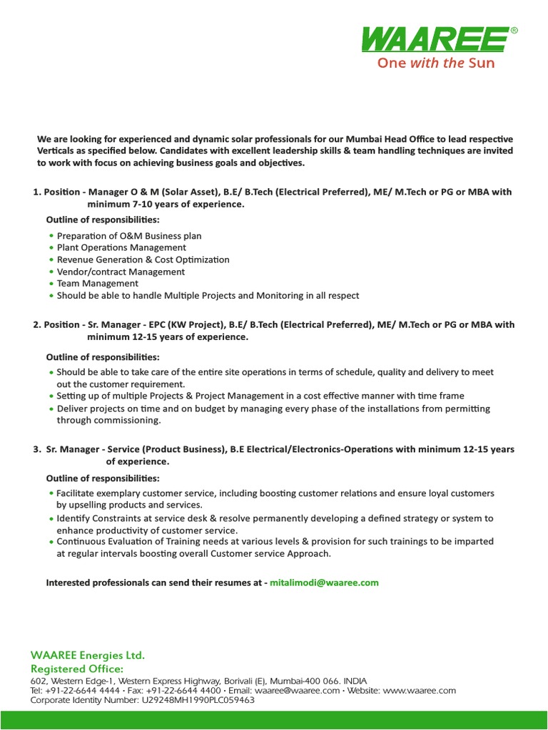 Waree Solar Opportunity | PDF