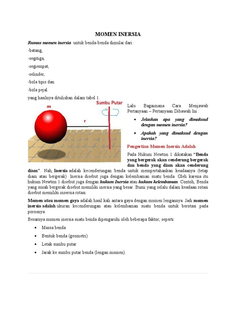 Momen Inersia | PDF