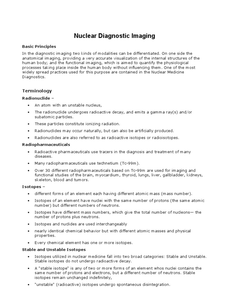 Lecture Notes 11 - Nuclear Diagnostic Imaging | PDF | Positron Emission ...