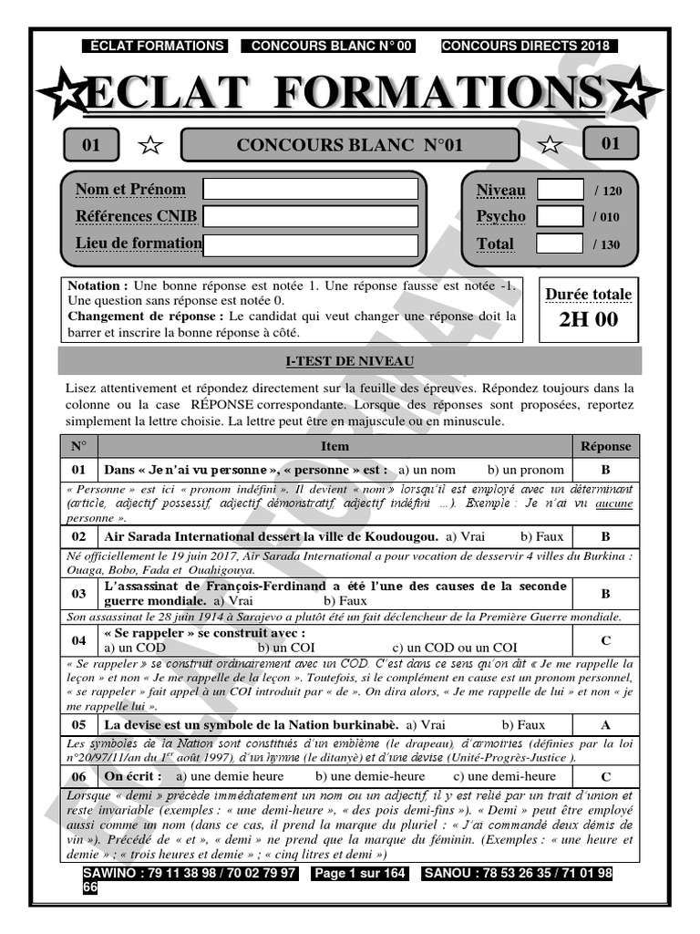 Compil Sujet 2018-1 | Download Free PDF | Cellule (Biologie) | Mahmoud Abbas