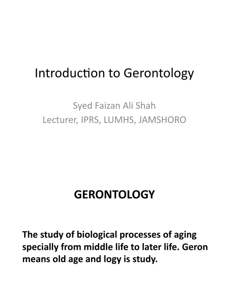 Introduction to Gerontology Concepts | PDF | Ageing | Gerontology
