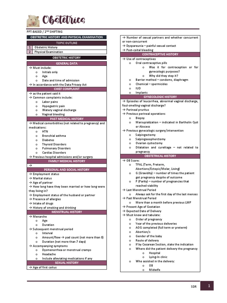 Obstetrics: Topic Outline | PDF | Pregnancy | Menstruation