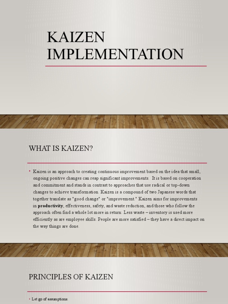 Kaizen Implementation | PDF