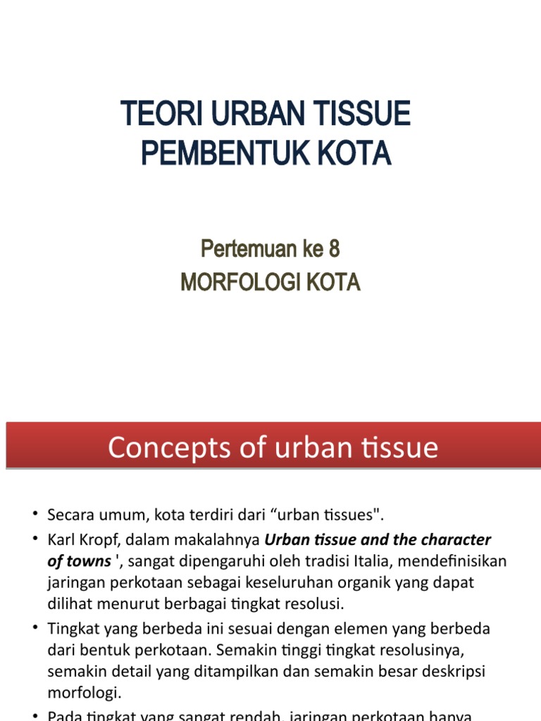 Teori Urban Tissue oleh Karl Kropf | PDF | Ilmu Sosial | Sejarah