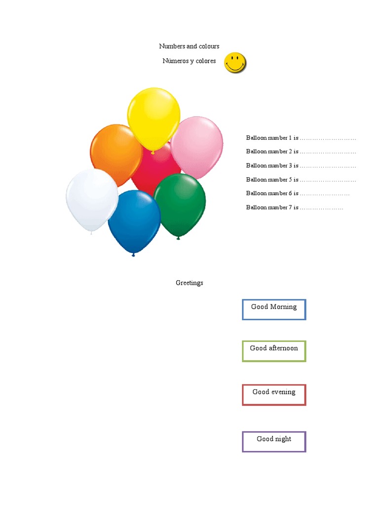 Numbers and Colours | PDF | Games & Activities | Sports & Recreation