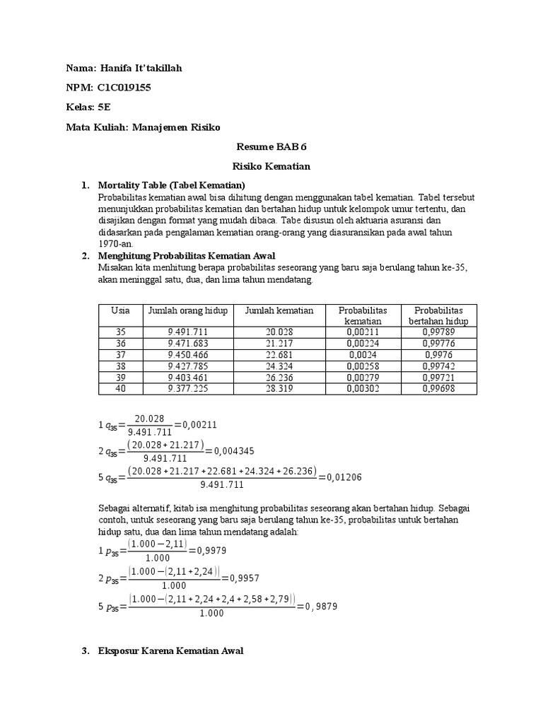 Resume Bab 6 Man. Risiko | PDF
