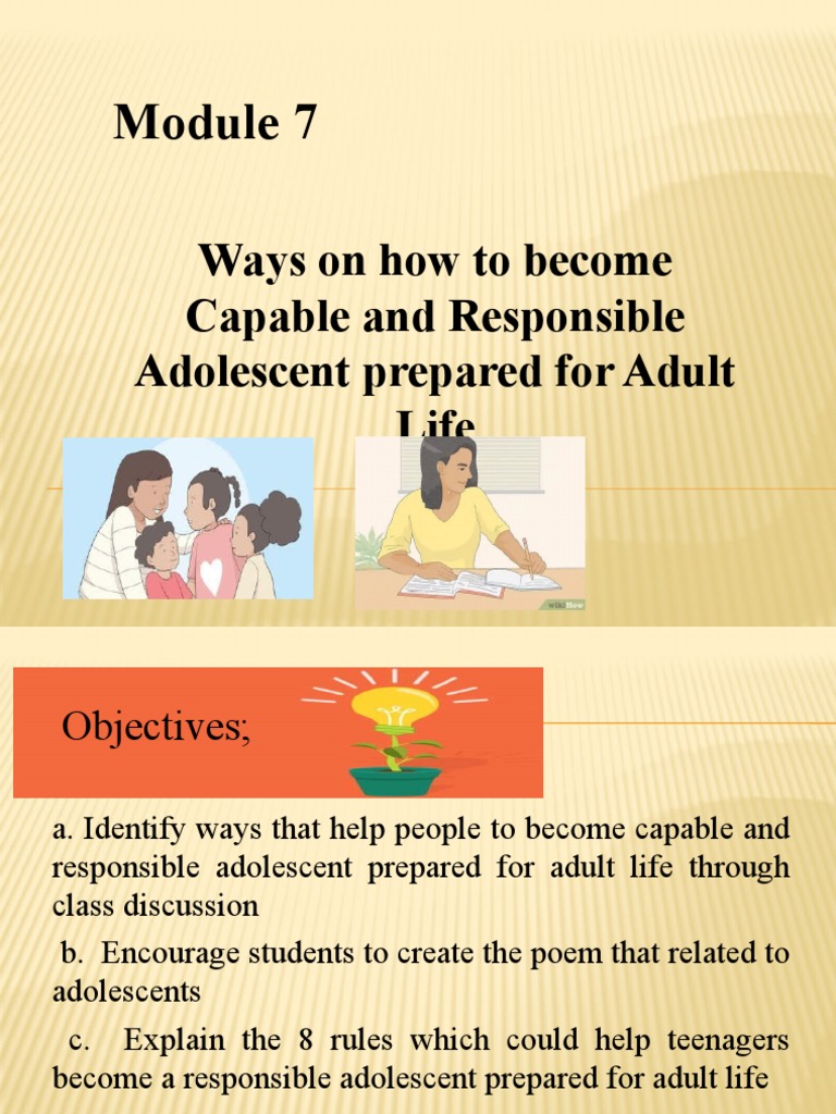 Ways On How To Become Capable and Responsible Adolescent Prepared For ...