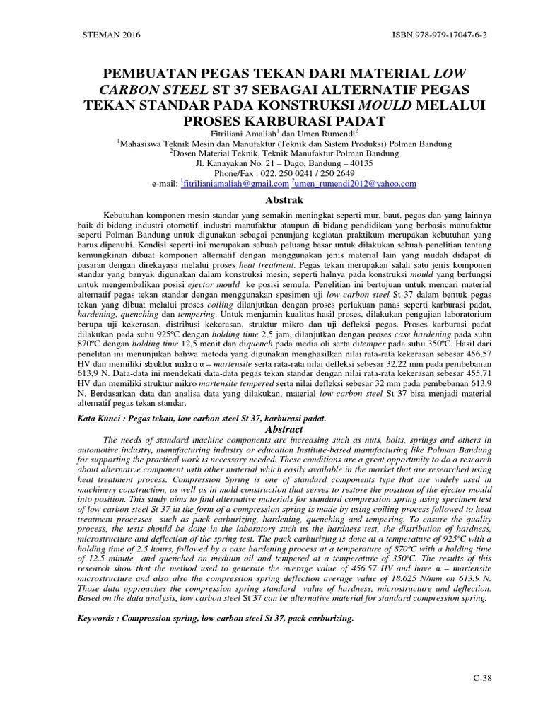 Fitriliani Amaliah - Pembuatan Pegas Tekan Dari Material Low Carbon | PDF
