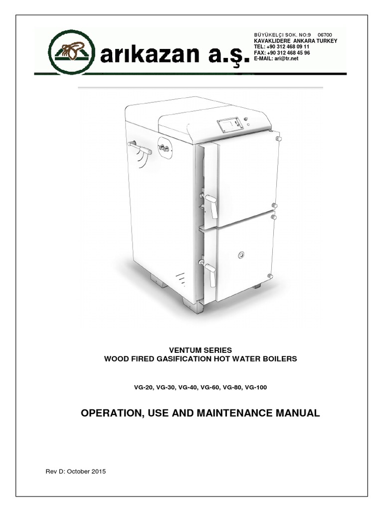 Operation, Use and Maintenance Manual: Ventum Series Wood Fired ...
