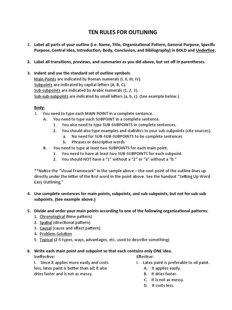 10 Rules For Outlining | PDF | Scrapbooking