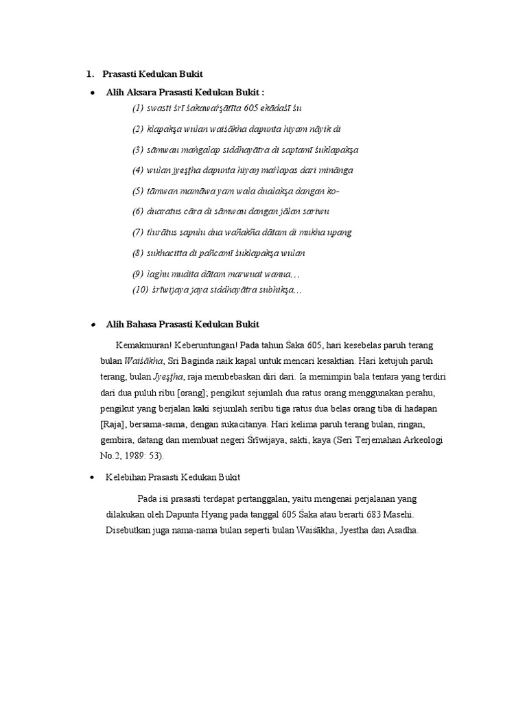 Prasasti Kedukan Bukit | PDF