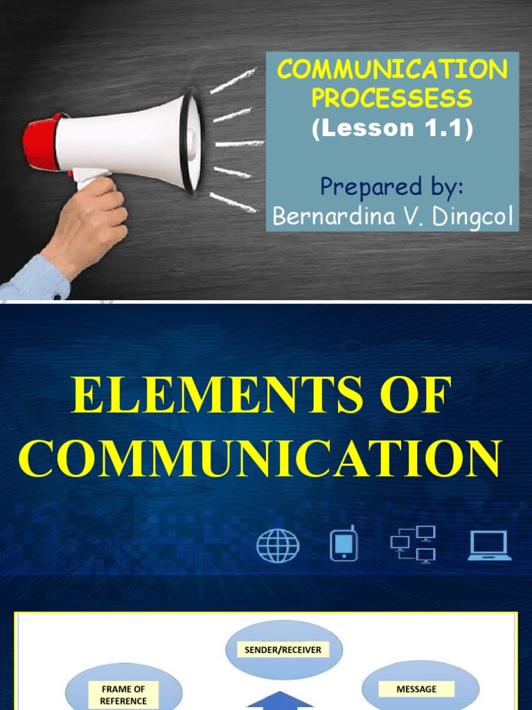 Communication Processess: (Lesson 1.1) Bernardina V. Dingcol | PDF