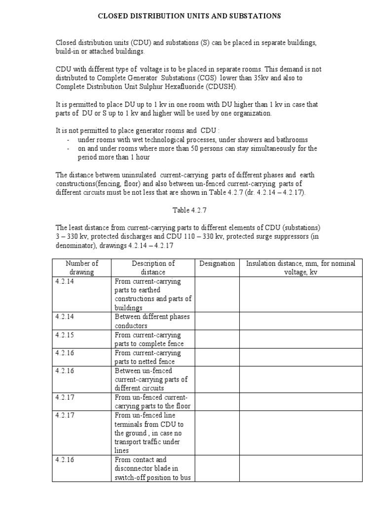 Closed Distribution Units and Substations | PDF | Electrical Substation ...