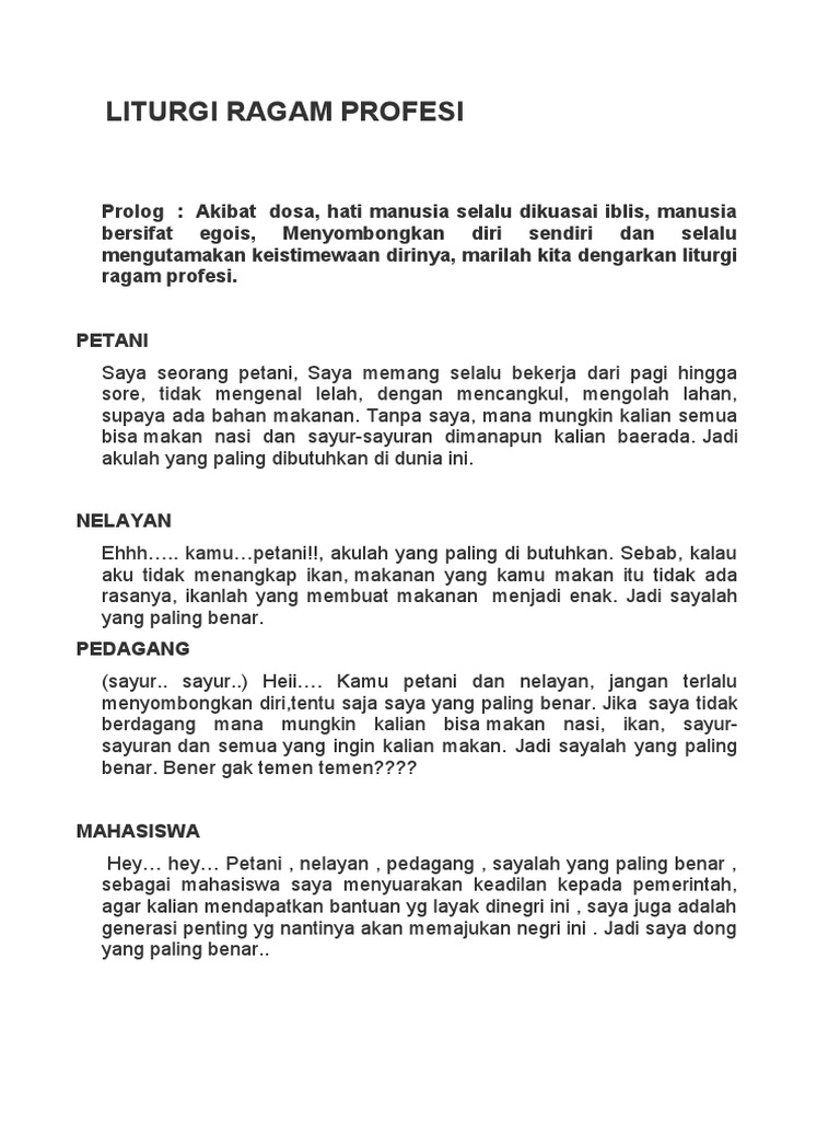 Liturgi Ragam Profesi | PDF