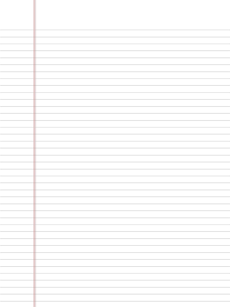 Lined Paper Letter Size Narrow Portrait 40 Lines | PDF