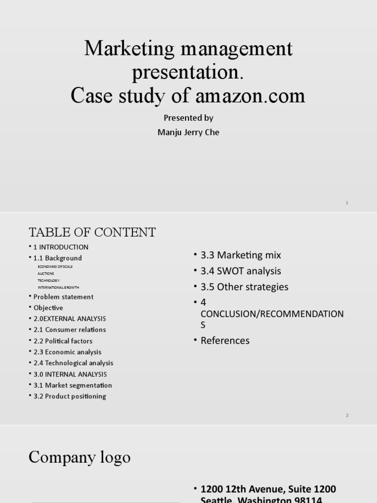 Case Study of Amazon | PDF | Online Shopping | E Commerce