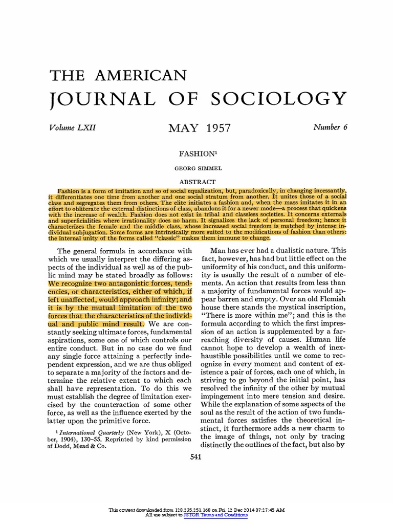 Journal Sociology: American | PDF | Reason | Soul