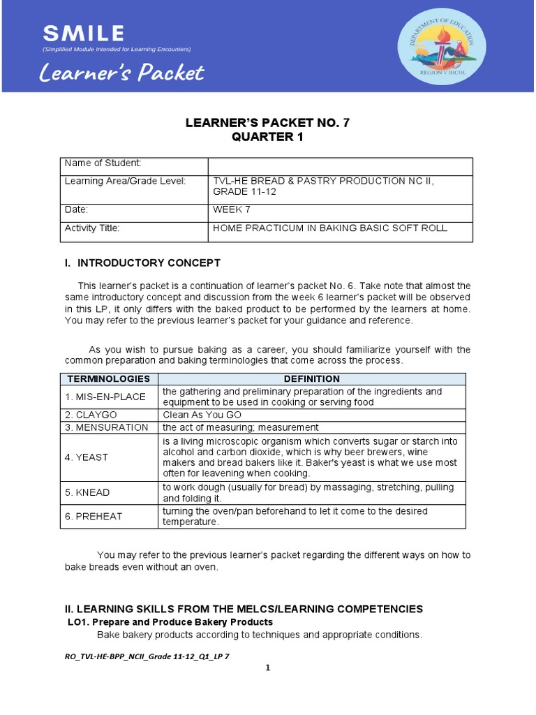 Lp7 Ro TVL He BPP Ncii Grade 11 q1 Edited | PDF | Fermented Foods | Food And Drink Preparation