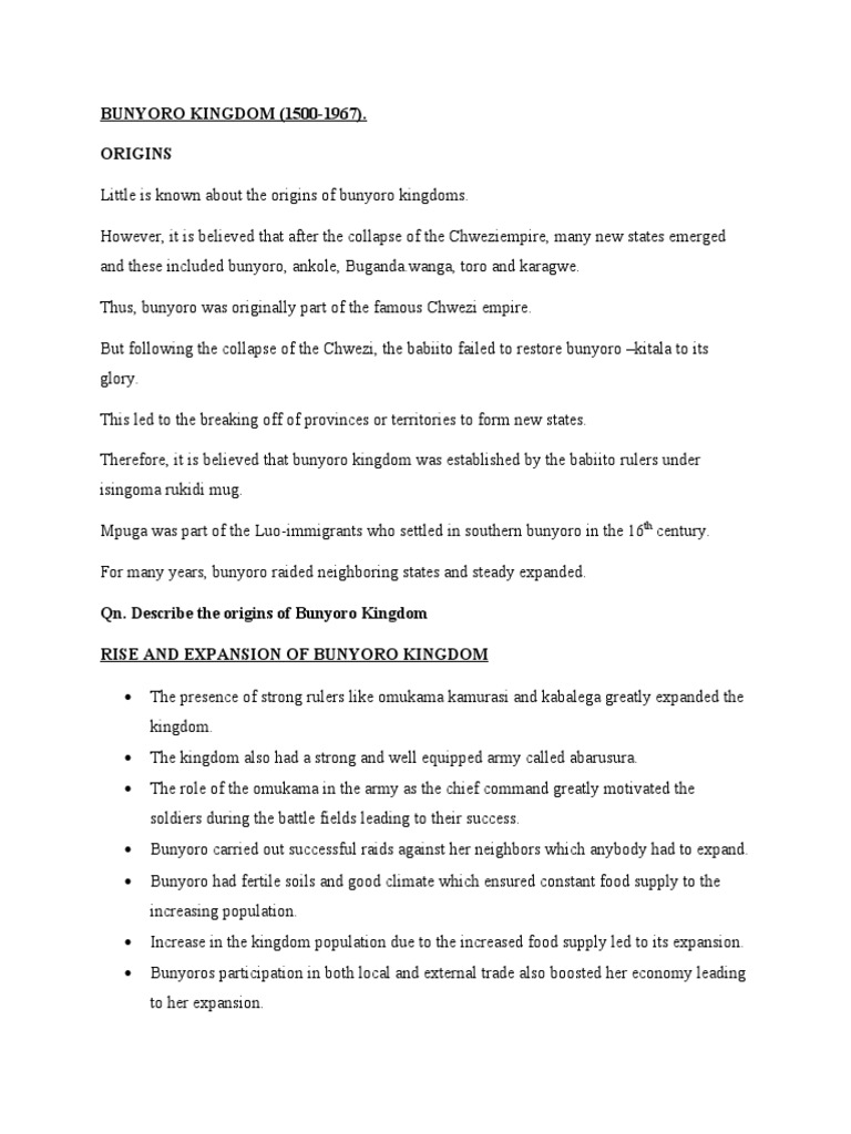 Bunyoro Kingdom | PDF