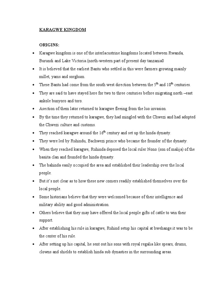 Karagwe Kingdom: TH TH | PDF