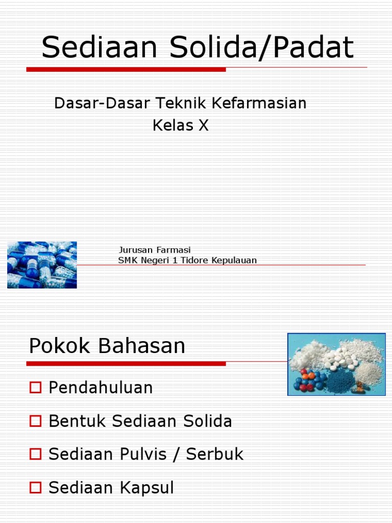 Materi Sediaan Solid (Padat) - Pulvis Kapsul | PDF